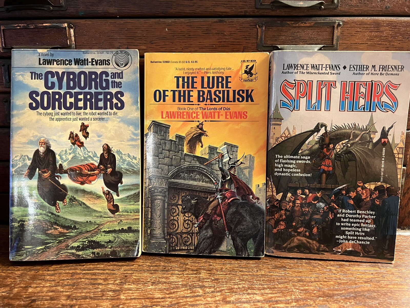 Lot 3 LAWRENCE WATT-EVANS PB Books - Cyborg Sorcerers, Basilisk, Split ...