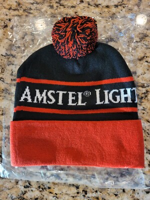 NEW Amstel Light Beer Beanie Hat Stocking Cap black & red unisex FREE ...