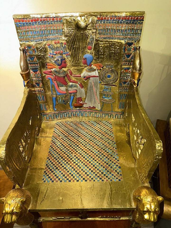 King Tut Throne Chair 24K –Life Sized- Authentic Replica from the ...