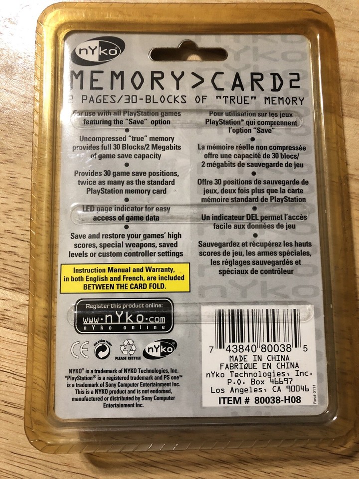 Nyko 2 Mb Memory Card Cartridge For PlayStation & PS One | eBay