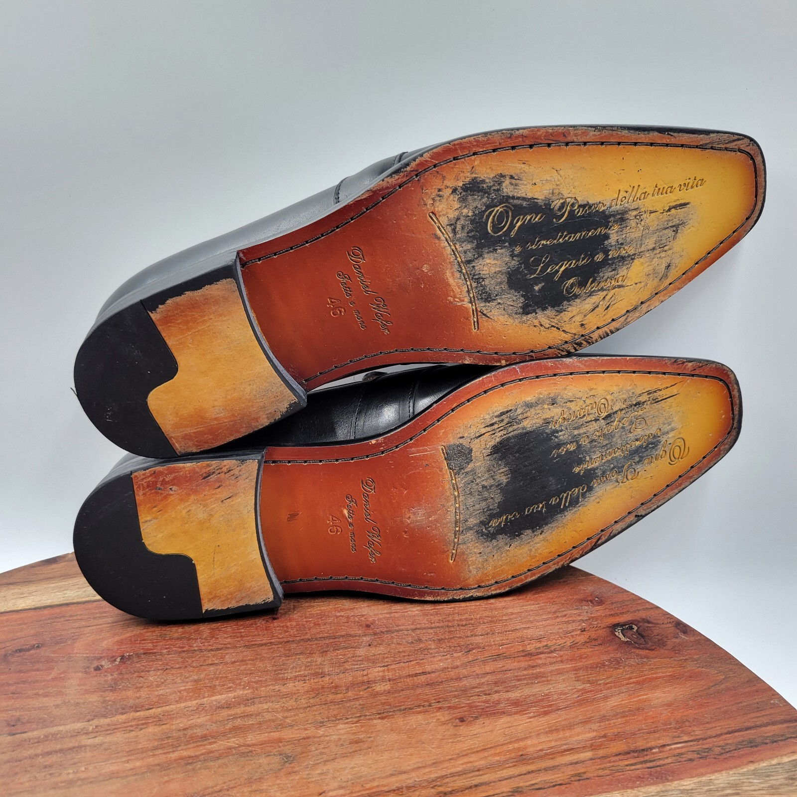 Daniel Wafer Penny Loafer Shoes Mens 46 / 12 Black Le… - Gem