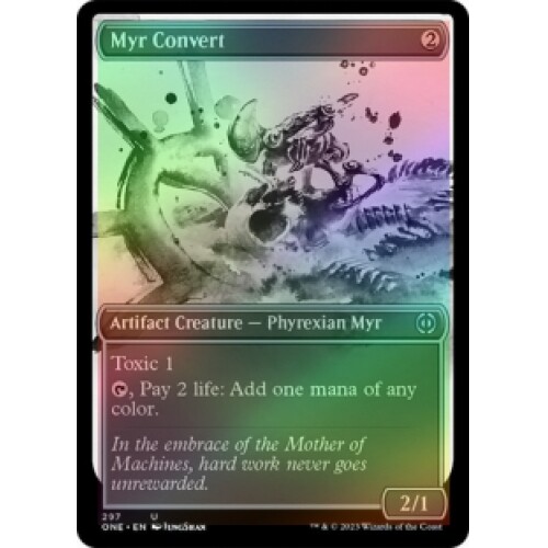Foil Myr Convert (ichor Showcase) X4 M/NM Magic MTG Phyrexia: All Will ...