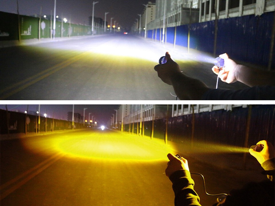 1-Inch White/Yellow Dual Color 20W Mini LED Projector Lens Driving Fog ...