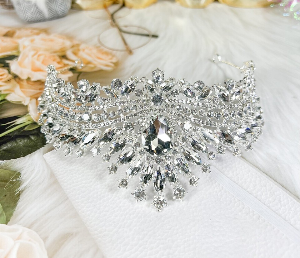 Fairy Silver Headdress, Bridal Waterdrop Gemstone Tiara, Hair Accessory ...