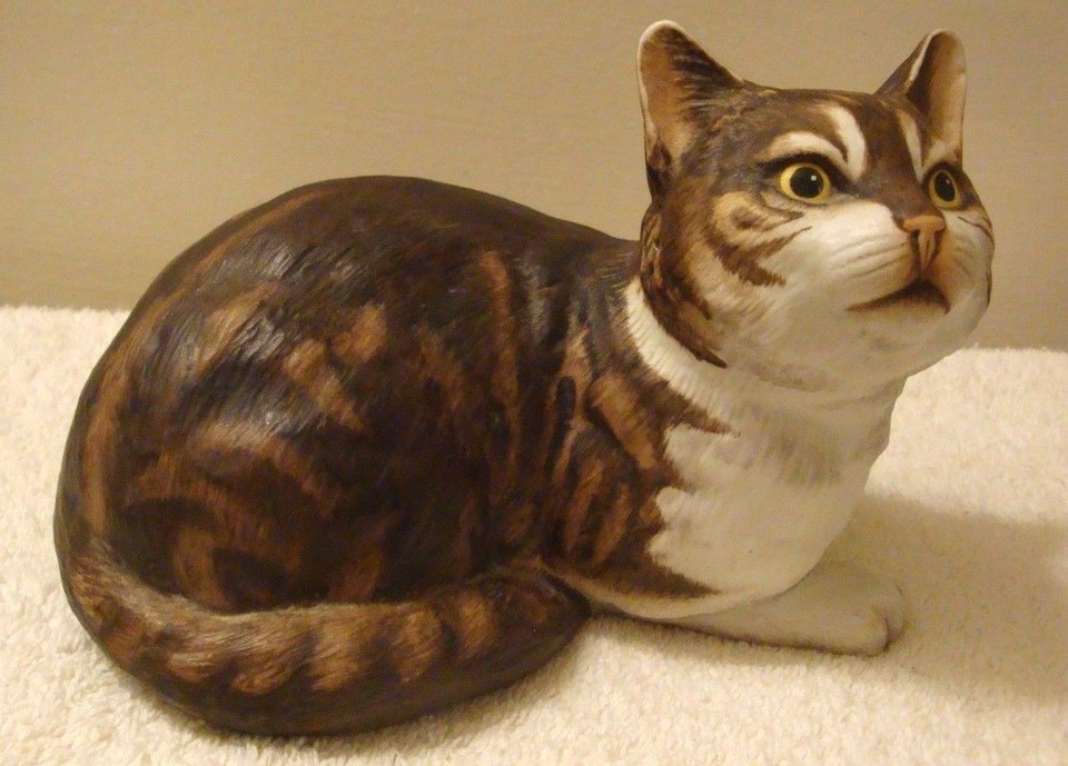Eric Tenney Brown Tiger Tabby Cat Figurine Fascination 6.75" Franklin ...