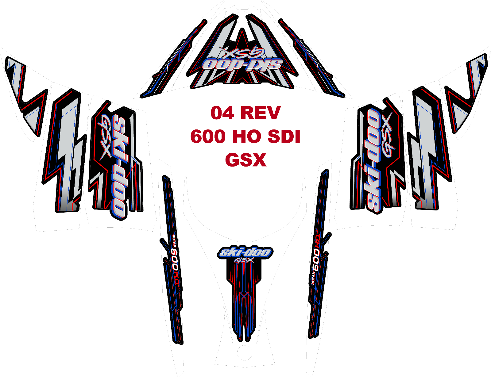 SKI DOO SNOWMOBILE 04 600 HO SDI GSX FACTORY REPRODUCTION DECAL KIT | eBay