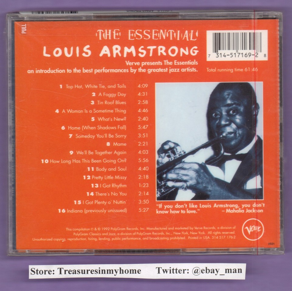 The Essential Louis Armstrong Music CD Jazz 1992 Verve PolyGram New ...