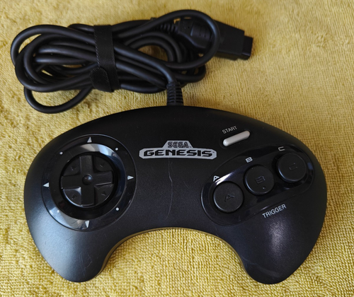 Sega Genesis 3 Button Controller Black, OEM Model No. 1650 Clean and ...