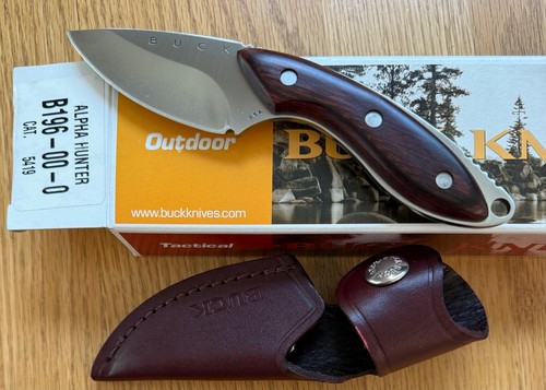 BUCK 196 ROSEWOOD MINI ALPHA HUINTER KNIFE NEVER USED IN BOX MRT | eBay