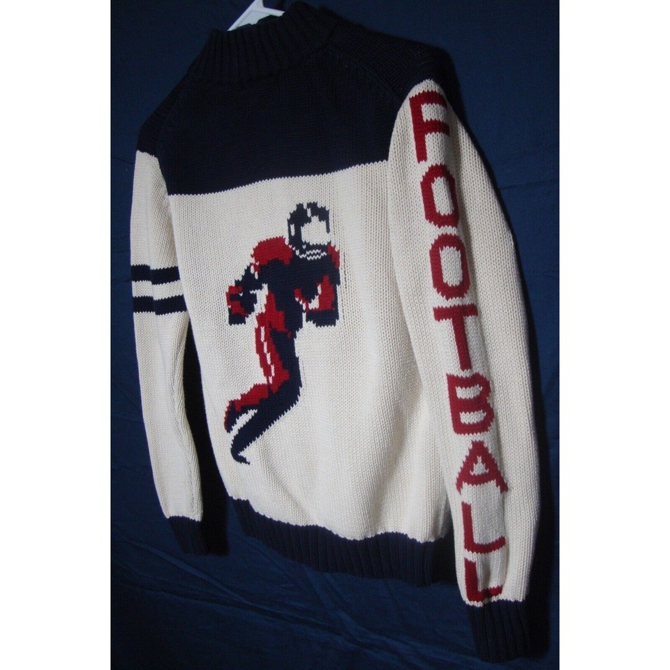 GAP KIDS Varsity Football Sweater Zip Front Cardigan Large RARE Red ...