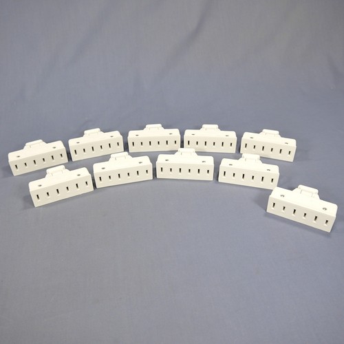 10 Leviton White Triplex Swivel Receptacle Outlet Adapters Non ...