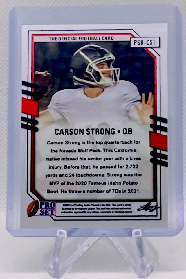 2022 Leaf Metal Pro Set Carson Strong Black Prism Parallel Rookie Card ...