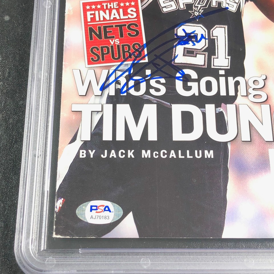 Tim Duncan Signed Magazine Cover PSA/DNA Slabbed Autographed Auto 10 ...