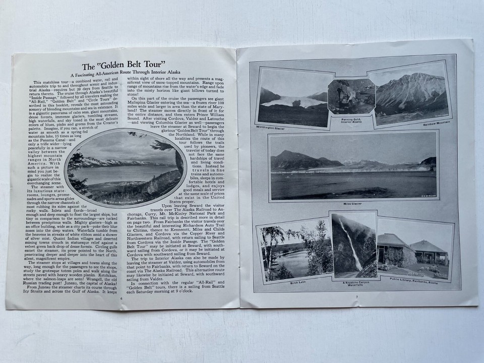 1931 Alaska Travel Brochure- By Alaska Railroad- Great Double Cover ...