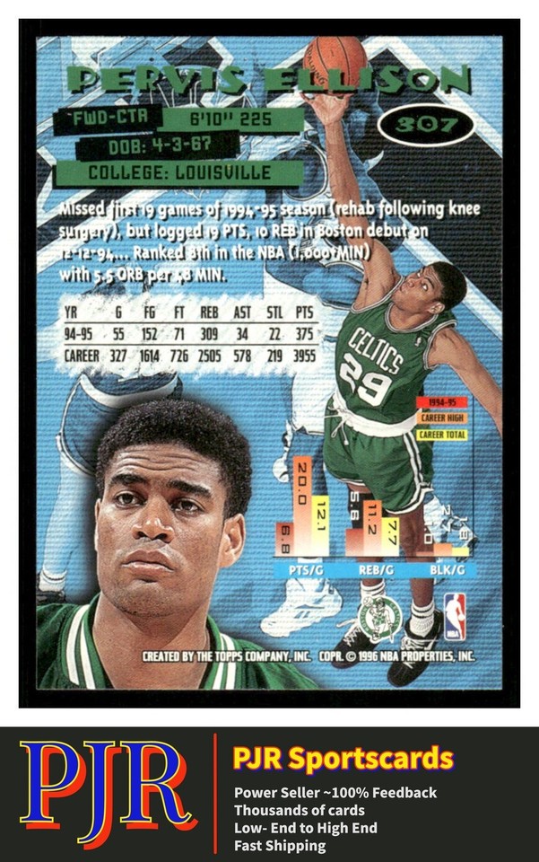 1995-96 Stadium Club #307 Pervis Ellison Boston Celtics 35% Off 4+ | eBay