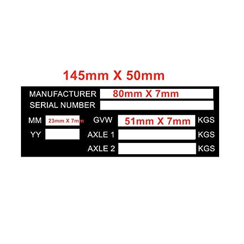 VIN Serial ID TAG Plate Data Blank CAR Truck HOT Rod Equipment Trailer ...