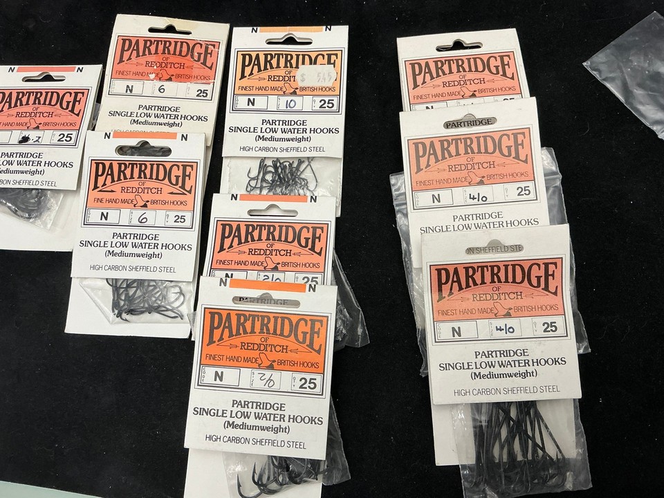 Vintage Partridge Redditch Code N Single Low Water Salmon Hooks | eBay
