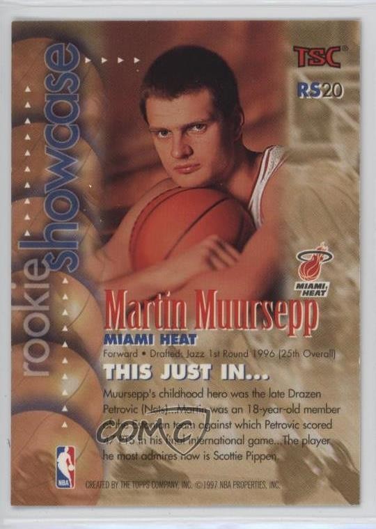 1996-97 Topps Stadium Club Rookie Showcase Martin Muursepp #RS20 RC | eBay