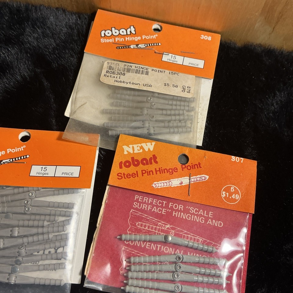 Lot of 3 Robart Steel Pin Hinge Point NOS Model Airplane Balsa RC Kit ...