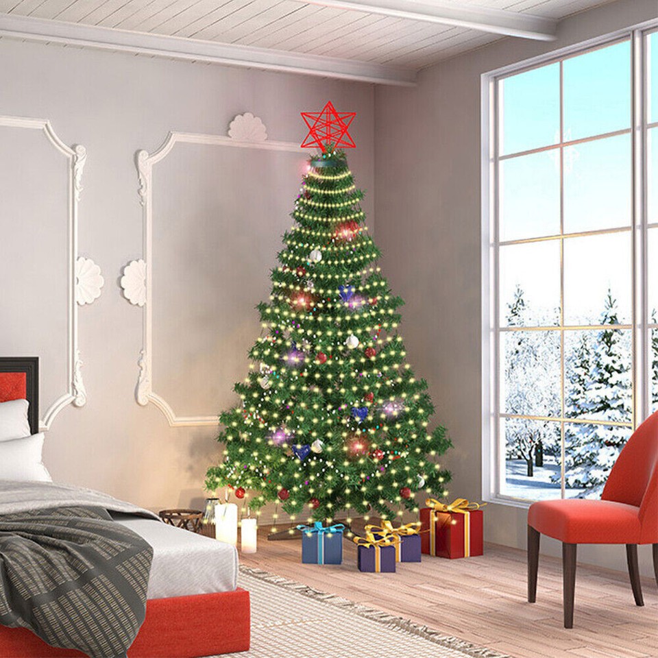 320LED Christmas Tree Waterfall Light Fairy String Outdoor Waterproof ...