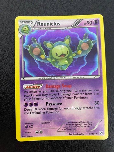Pokemon Black & White Base Reuniclus Holo Rare Near Mint 57/114 | eBay