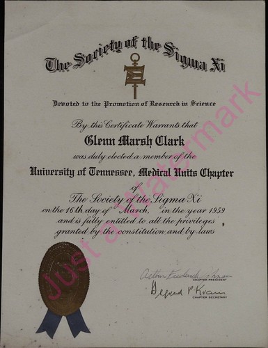 Vintage The Society of the Sigma Xi Medical Units Chapter Duly Elected ...