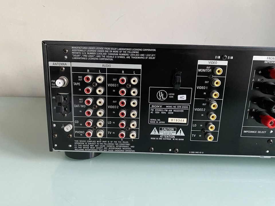 Sony STR-D1015 Stereo Receiver 120 Watts Per Channel & Remote Bundle ...