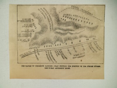 Battle of Pittsburg Landing Great Artillery Fight 1862 FL Civil War Map ...