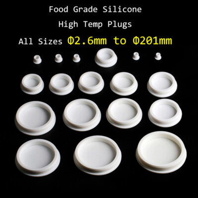 White Food Grade Silicone Plugs Blanking End Cap High Temp Bung Seals ...