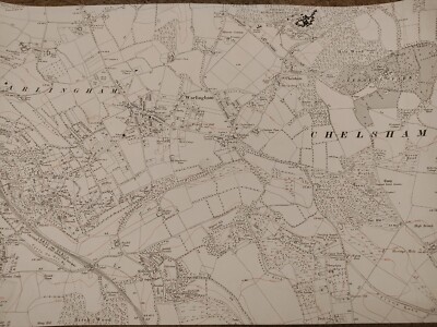 Original 1899 OS Map Sheet Chelsham Warlingham Manor Park LB&SC SE&CR ...