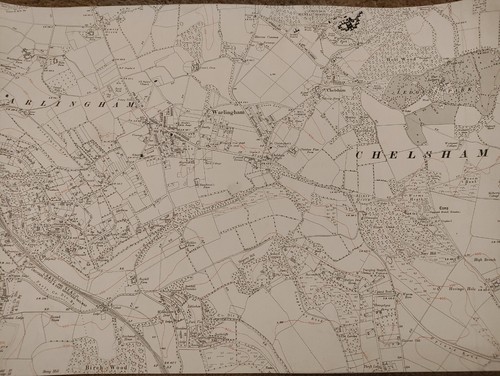 Original 1899 OS Map Sheet Chelsham Warlingham Manor Park LB&SC SE&CR ...