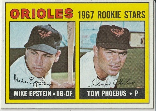Mike Epstein/Tom Phoebus 1967 Topps Baseball Baltimore Orioles Rookie ...