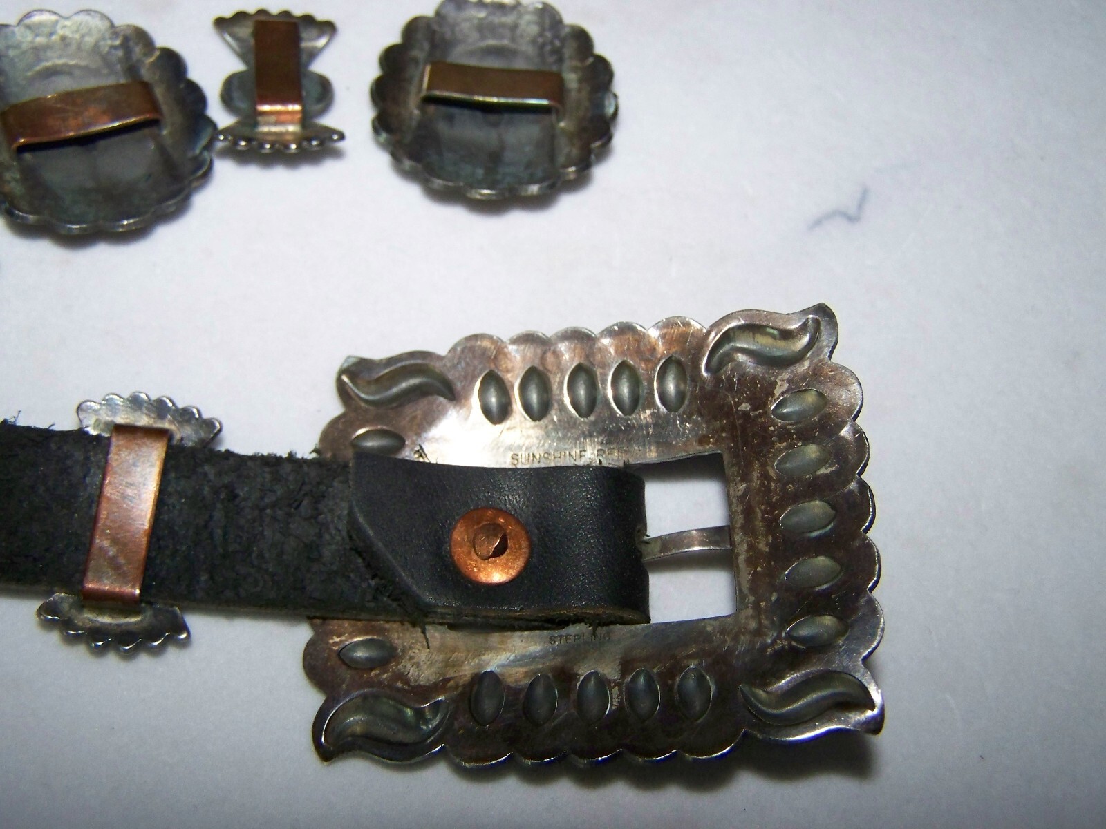 Vintage Navajo SUNSHINE REEVES Sterling Silver Native American Concho ...