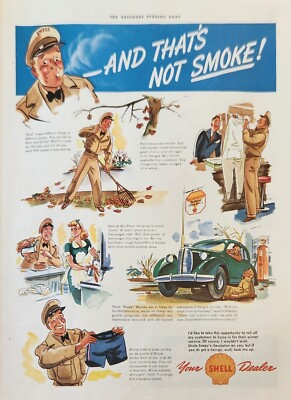 1939 Shell Oil Company Vintage Ad and thats not smoke | eBay
