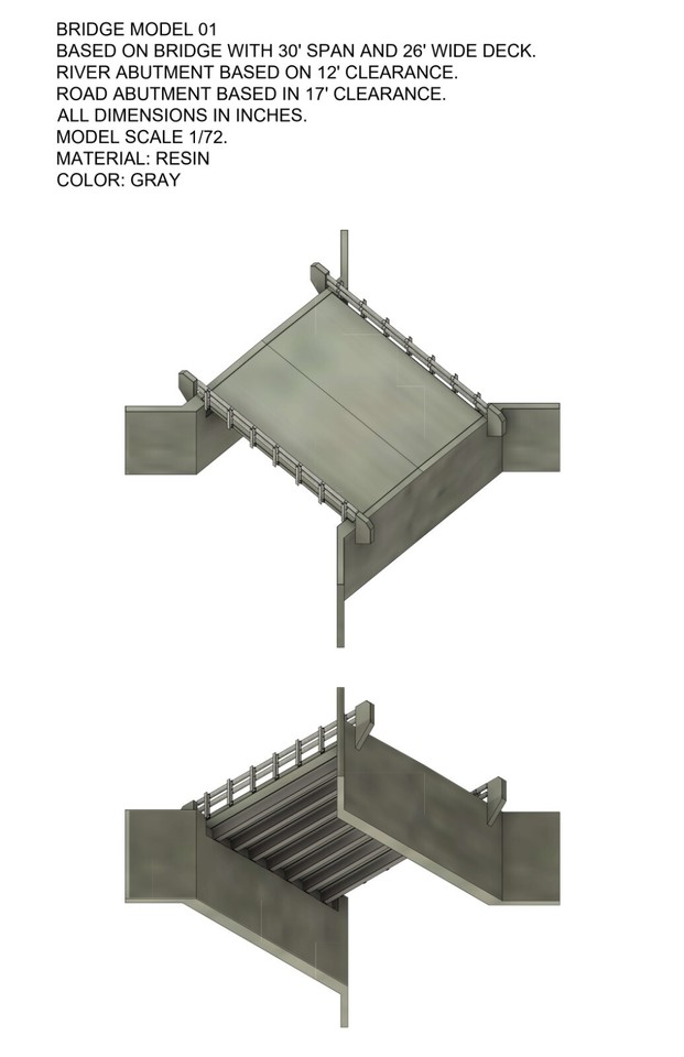 DIORAMA ROAD BRIDGE MODEL 01, RESIN, HIGH DETAIL, SCALE 1/72 AND HO(1/ ...