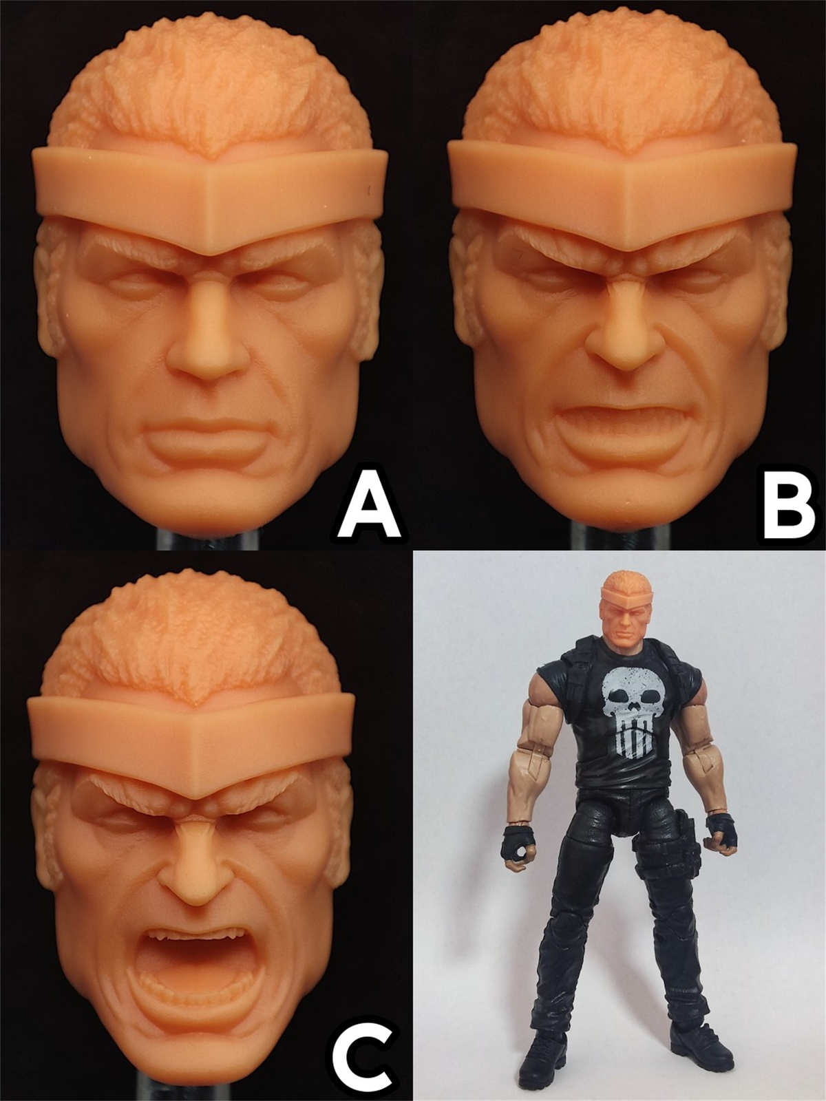 1/12 Unpainted Comics Luke Cage Head Carved Classic Fit 6'' ML Action ...