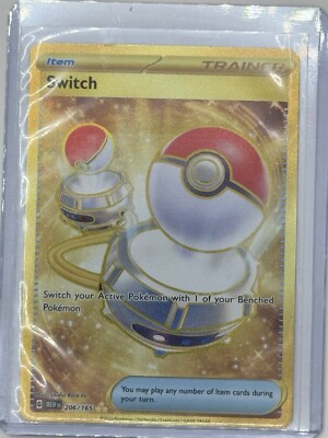 Pokemon Scarlet & Violet 151 Switch 206/165, Hyper rare Gold Mint Pack ...