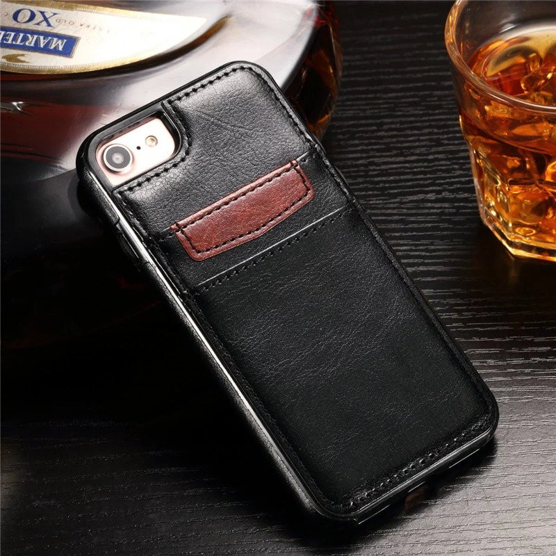 for iPhone 7 or 7+ PLUS - PU Leather Credit Cards Slot Holder Wallet ...