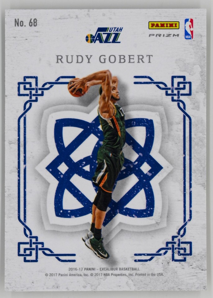 2016-17 Panini Excalibur #68 Rudy Gobert Crusade Camo Prizm Utah Jazz ...