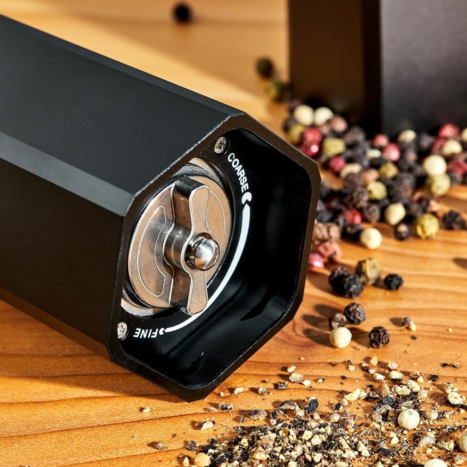 HexMill Pepper Grinder Adjustable Ten Coarse Grind Setting Aluminum ...