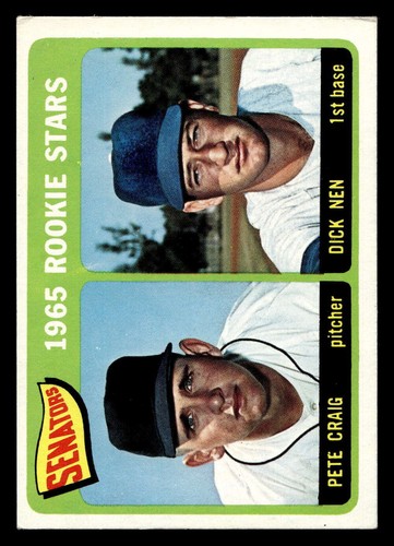 1965 Topps #466 Pete Craig/Dick Nen Senators Rookies Excellent+ RC ...