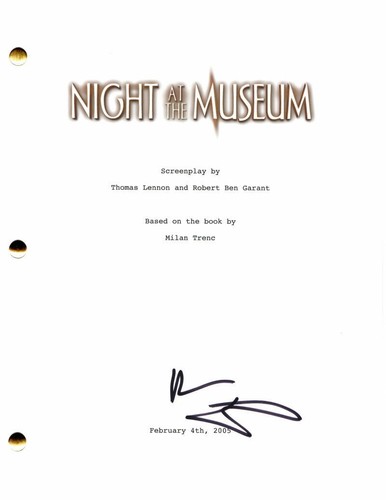 BEN STILLER SIGNED AUTOGRAPH A NIGHT AT THE MUSEUM FULL MOVIE SCRIPT ...