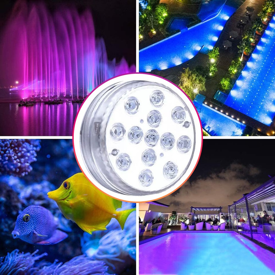 Underwater Swimming Pool Lights 13 LED Submersible Pool Fount Lights ...