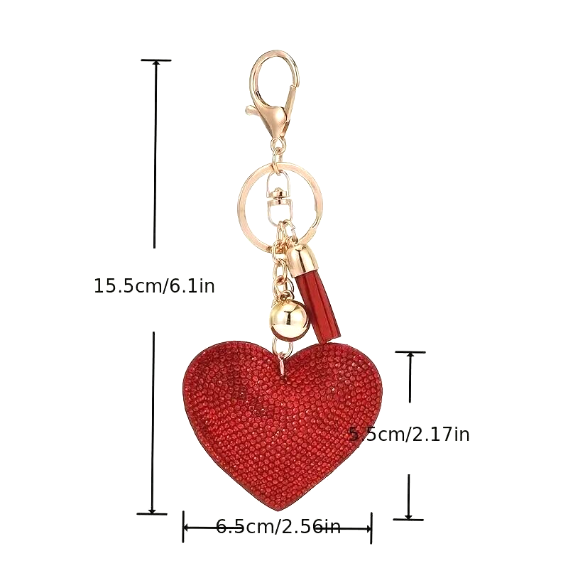 Black Heart Shape Keychain Handbag Pendant Keychain Pendant Bag Charm ...