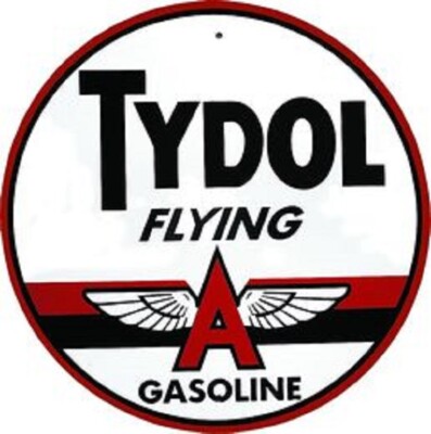 TYDOL FLYING A GASOLINE ROUND METAL SIGN | eBay