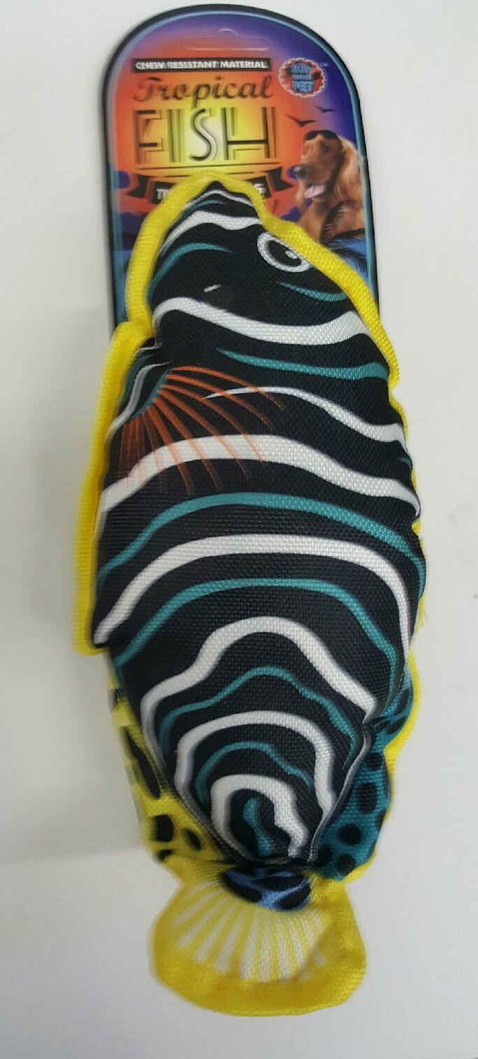 Chew Resistant Big Tropical Fish Squeaking Dog Toys In 4 Color Design ...