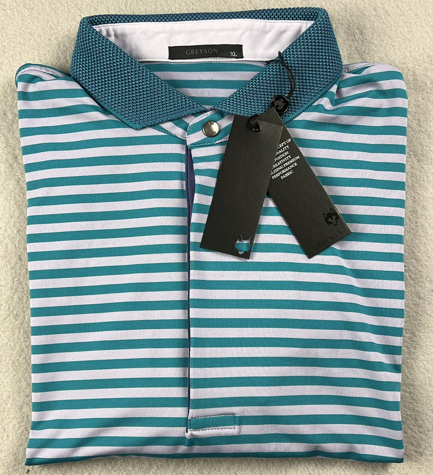 GREYSON Men’s Golf Polo Shirt Alleghany Polo Dewberry Size XL Striped ...