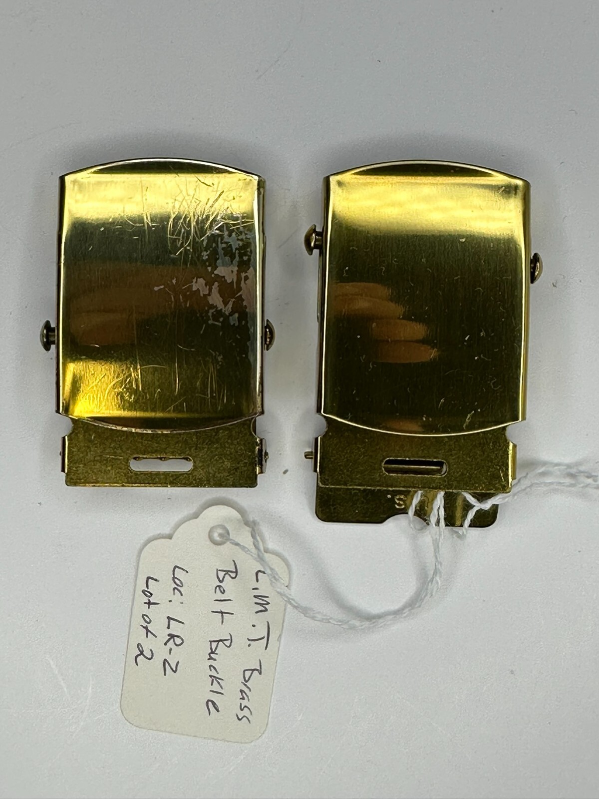 VINTAGE US MILITARY BRASS SLIDE BELT BUCKLES CMI NY, … - Gem