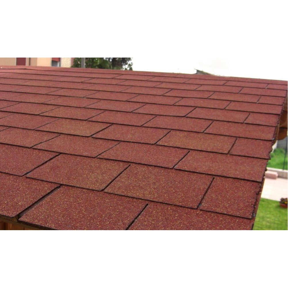 18pcs 3-Tab Red Asphalt Shingle Tiles Self Adhesive Felt Roofing ...
