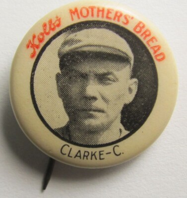 1922-23 Kolb's Mothers' Bread Baseball Pin PB 4 Nig Clarke Reading Aces ...